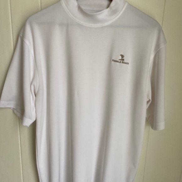 Pebble Beach | Shirts | Pebble Beach Performance Mens White Mock Neck ...